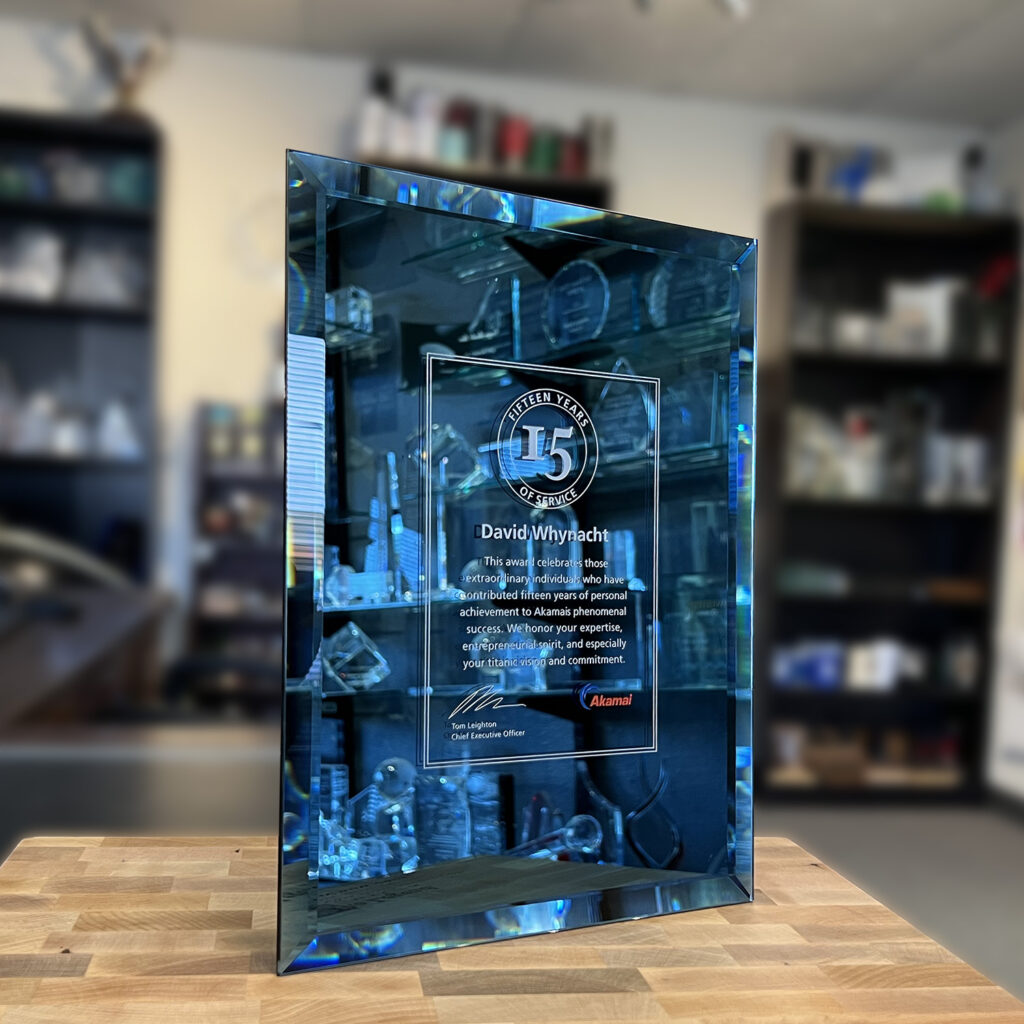 Engraved Glass Mirror Wall Plaque - Crystal Images, Inc.