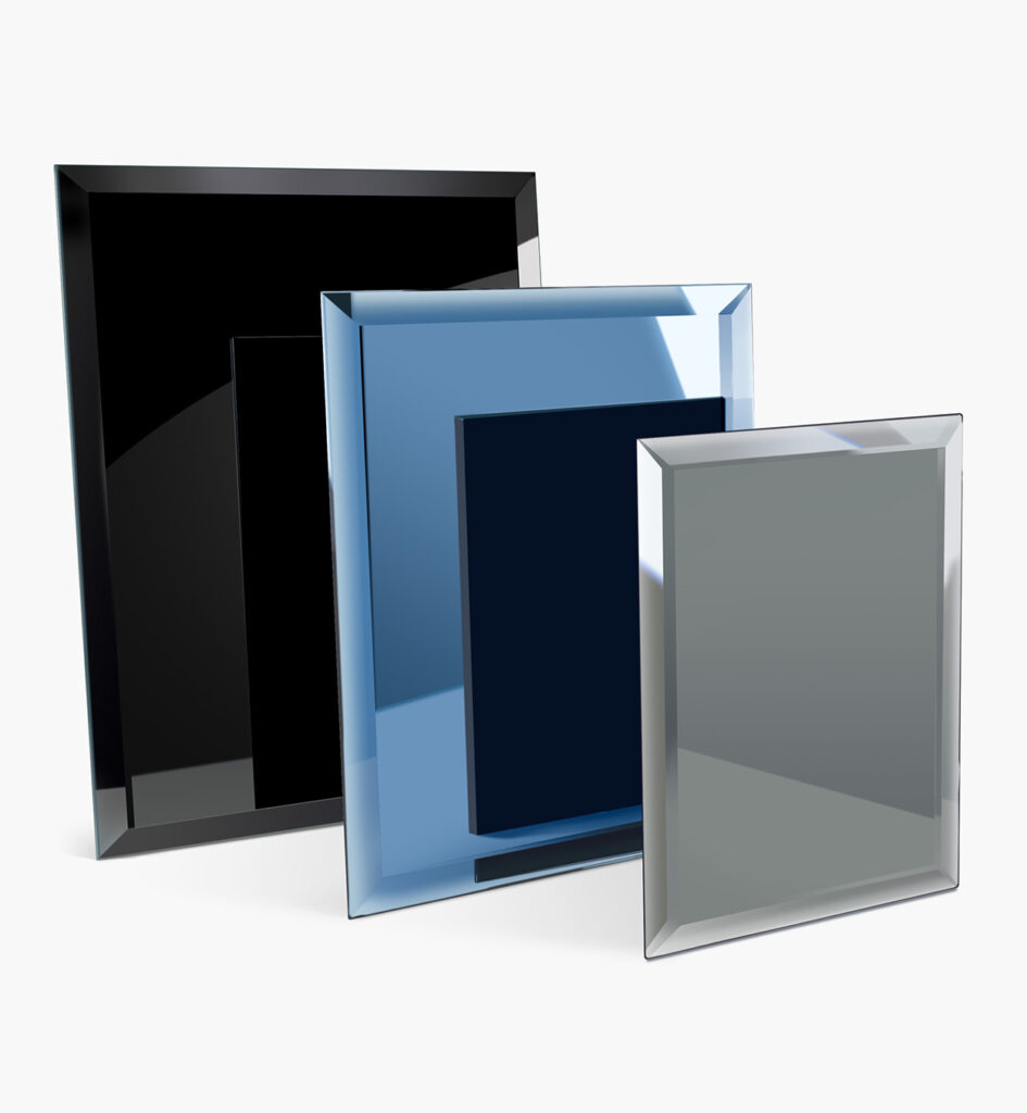 Glass Mirror Wall Plaque with Engraved Plate - Crystal Images, Inc.