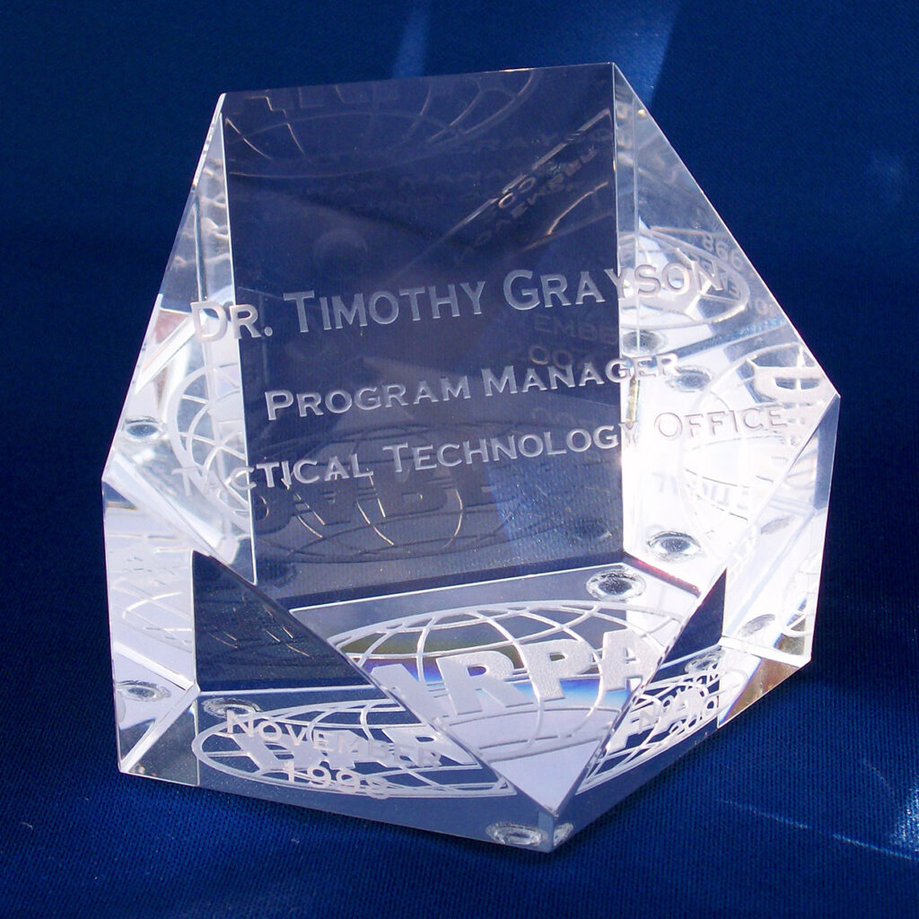 Engraved Crystal Pentagon Tower - Crystal Images, Inc.