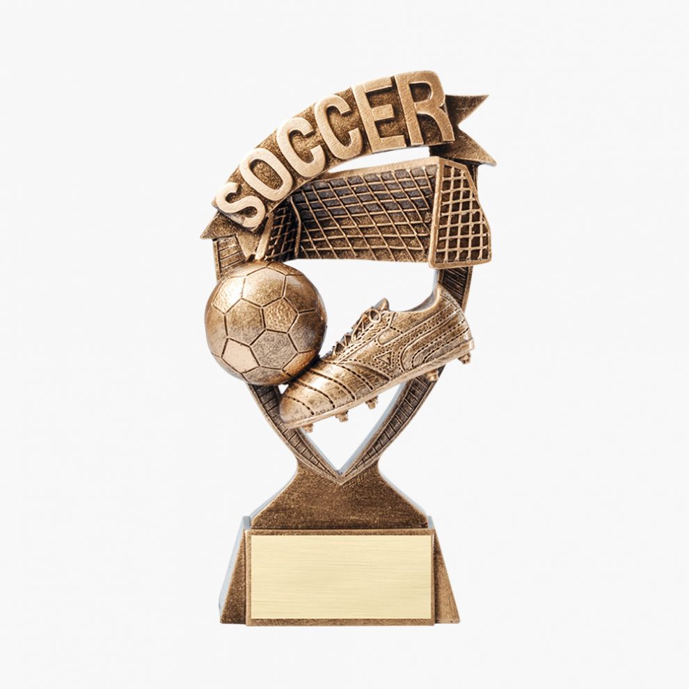 Custom Resin Soccer Open Shield Award - Crystal Images, Inc.