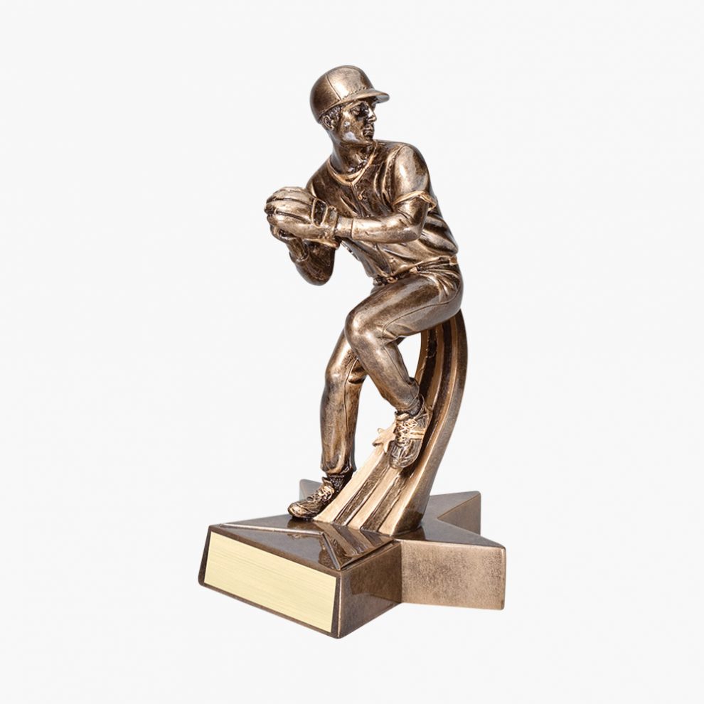 Custom Resin Shooting Star Baseball Pitcher Award - Crystal Images, Inc.