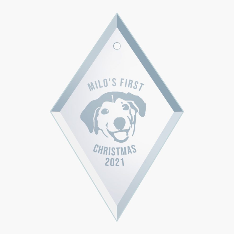 Personalized Crystal Rhombus Ornament - Crystal Images, Inc.