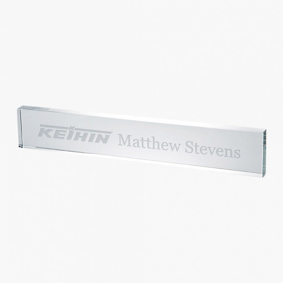 Personalized Crystal Desk Name Plate - Crystal Images, Inc.