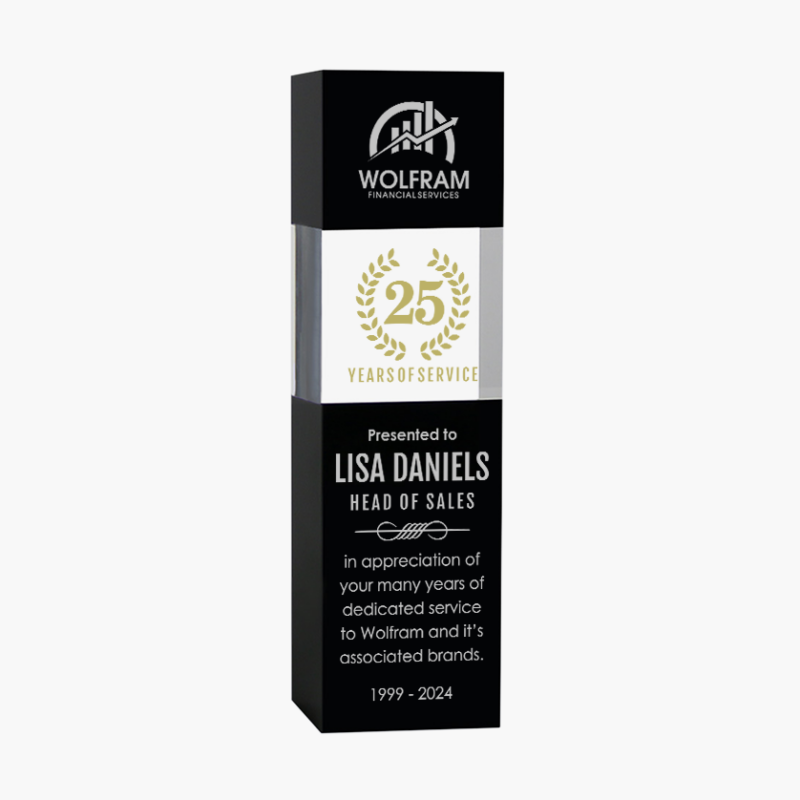 Black Crystal Square Tower Award - Crystal Images, Inc.