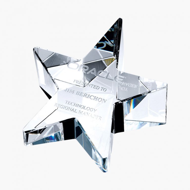 Crystal Sloped Star Paperweight - Crystal Images, Inc.