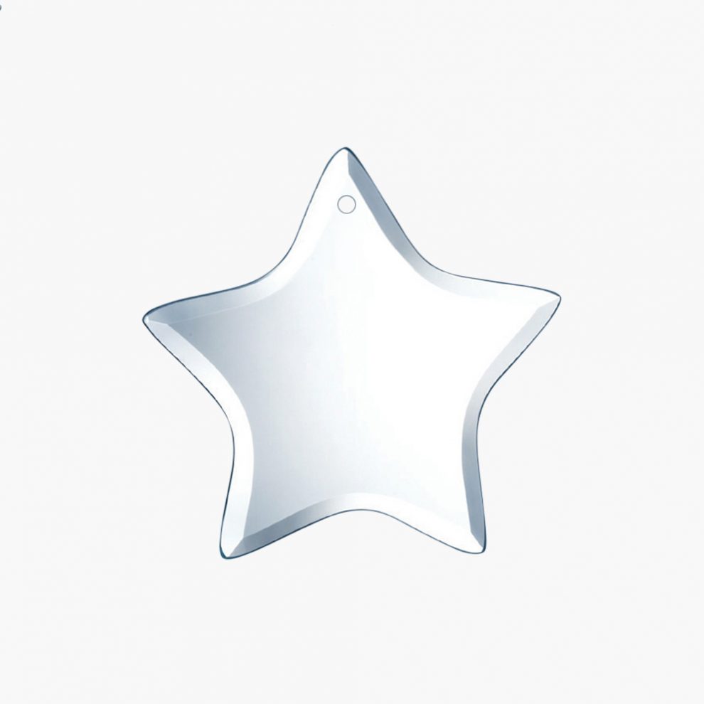 Personalized Glass Beveled Star Ornament - Crystal Images, Inc.