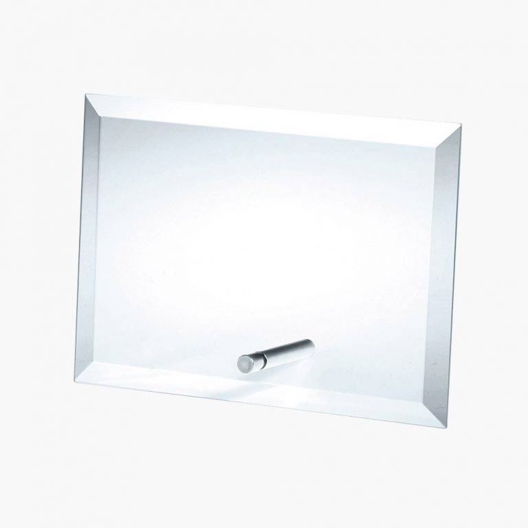 Personalized Glass Horizontal Rectangle Award with Chrome Pin - Crystal ...