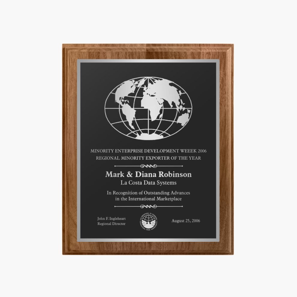 Engraved Walnut Wall Plaque - Crystal Images, Inc.