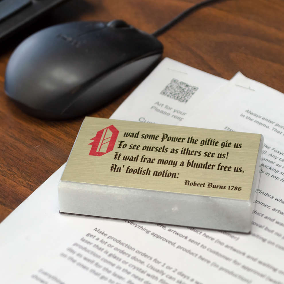 White Marble Rectangle Paperweight - Crystal Images, Inc.